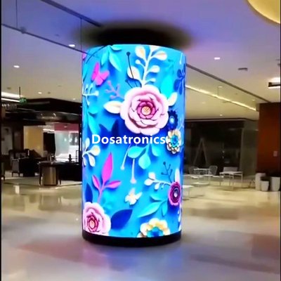 China Pillar LED Screen Customized Cylinder LED Display 3M Diameter ...